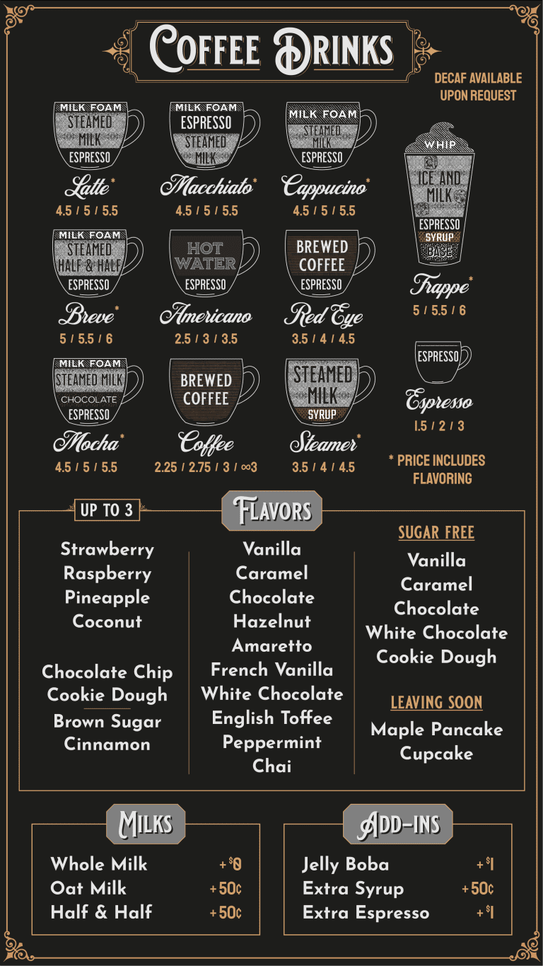 Menu – The Cozy Corner Official Site